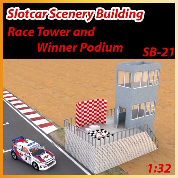 MHS Model Race Tower With Winner Podium 1/32