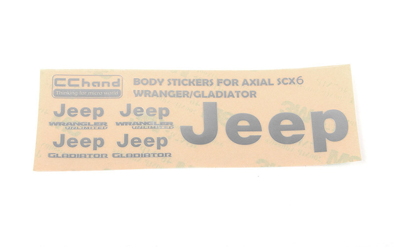 Metal Logo Decal Sheet for Axial SCX6 JEEP Wrangler JLU (Silver)